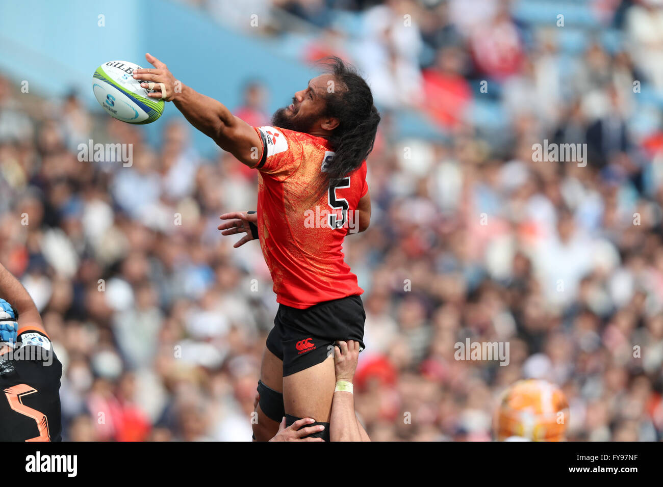 Tokyo, Japan. 23rd Apr, 2016. Liaki Moli (Sunwolves) Rugby : Super ...