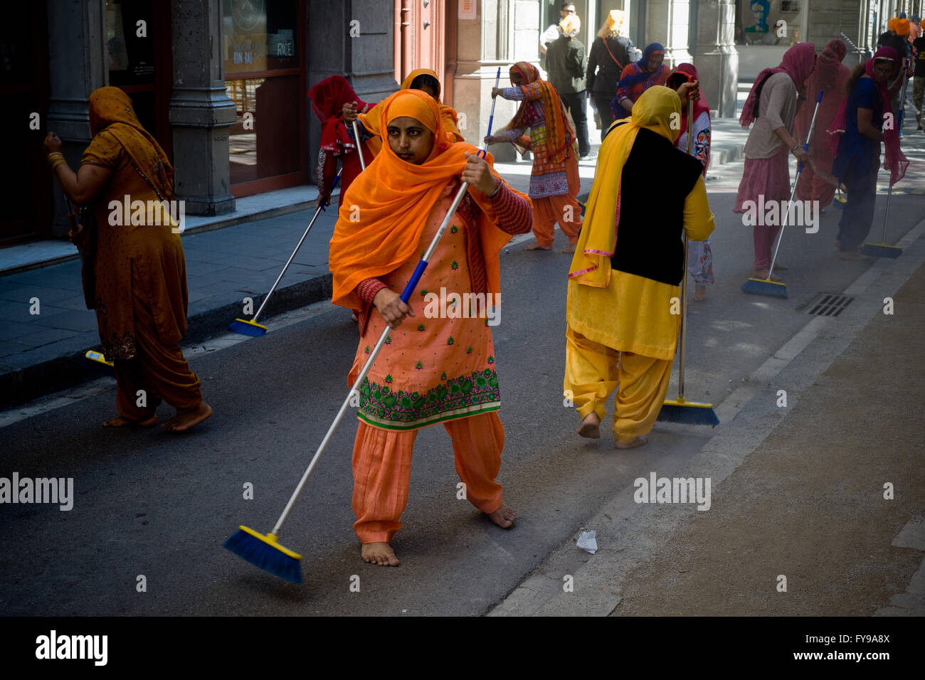 Barcelona, Spain. 24th April, 2016. In Barcelona members of the Sikh ...