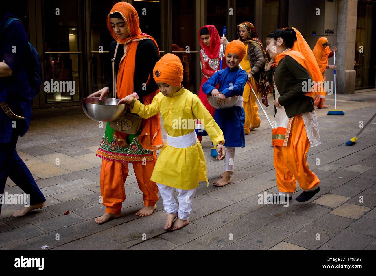 Barcelona, Spain. 24th April, 2016. In Barcelona members of the Sikh ...