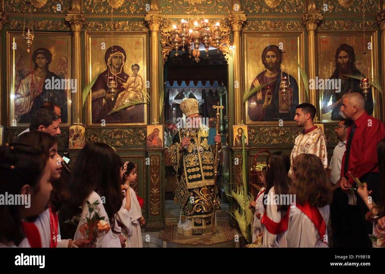 Gaza City, Gaza Strip, Palestinian Territory. 24th Apr, 2016. Reverend ...