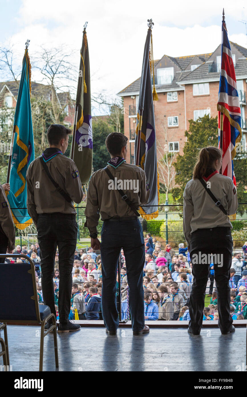 Bournemouth, Dorset, UK 24 April 2016. Big crowds turn out in the cold ...