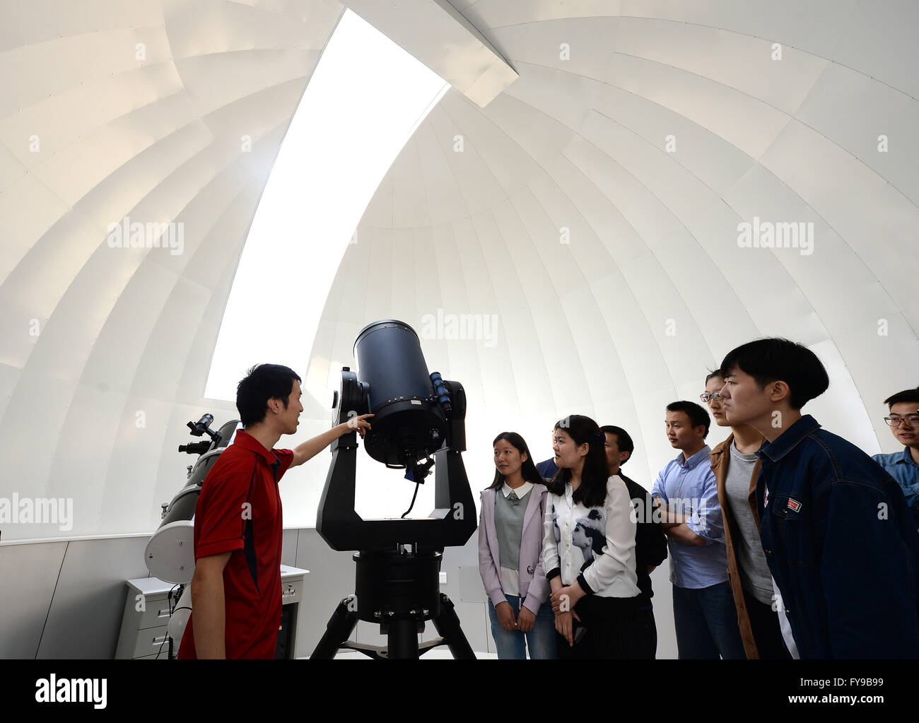 Xi'an, China's Shaanxi Province. 24th Apr, 2016. Students visit the ...