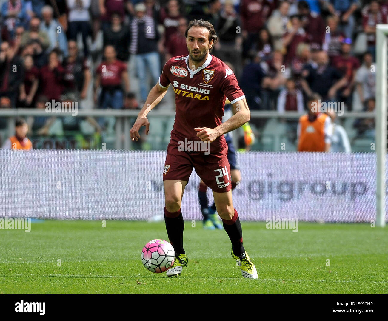 Turin, Italy. 24 april, 2016: Emiliano Moretti in action during the ...