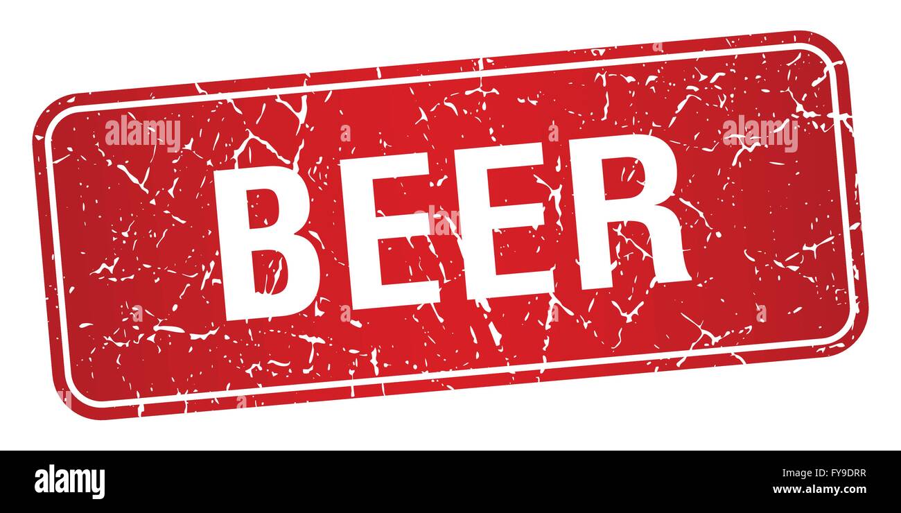 beer red square grunge textured isolated stamp Stock Vector Image & Art ...