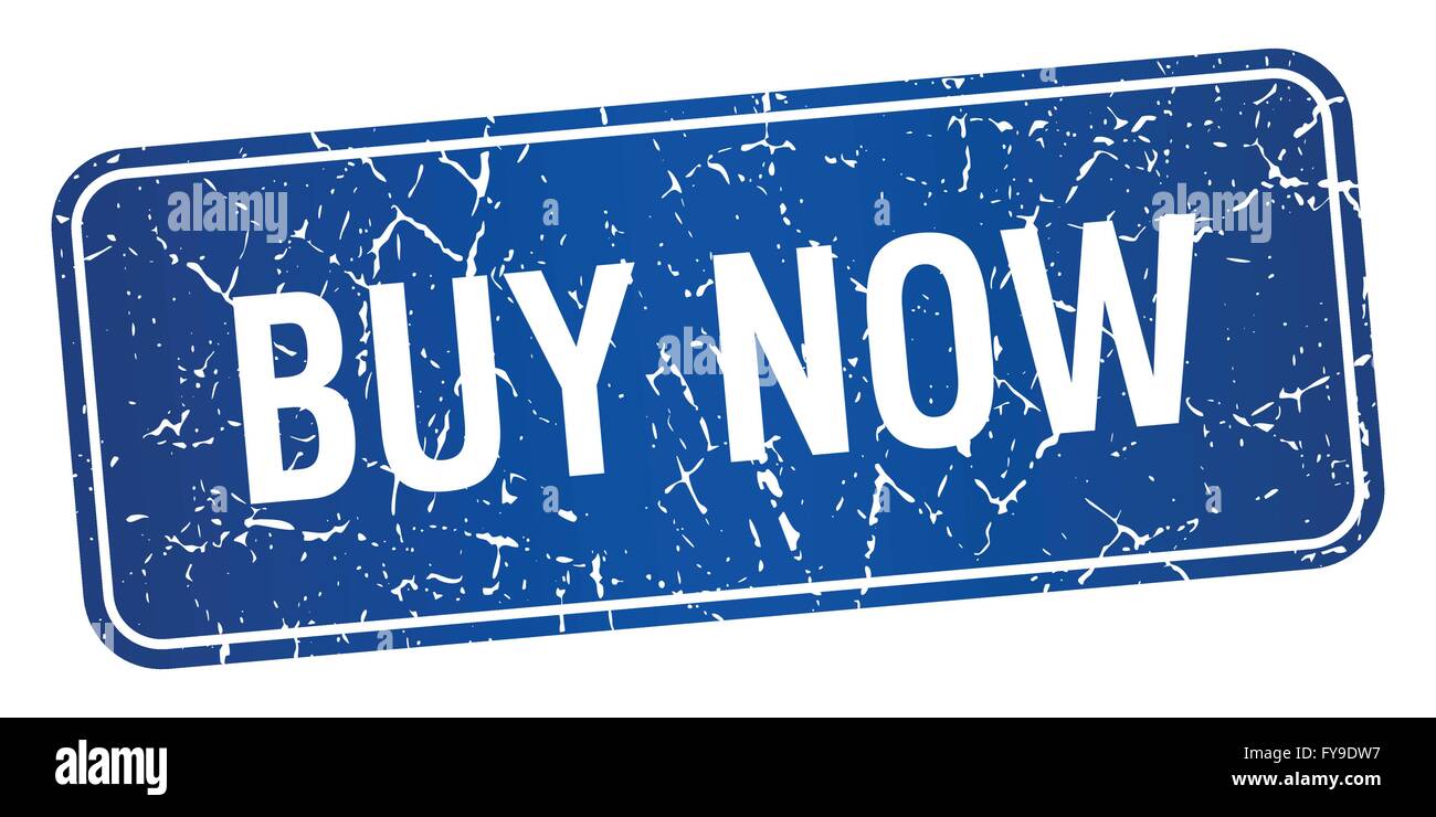 buy now blue square grunge textured isolated stamp Stock Vector Image ...