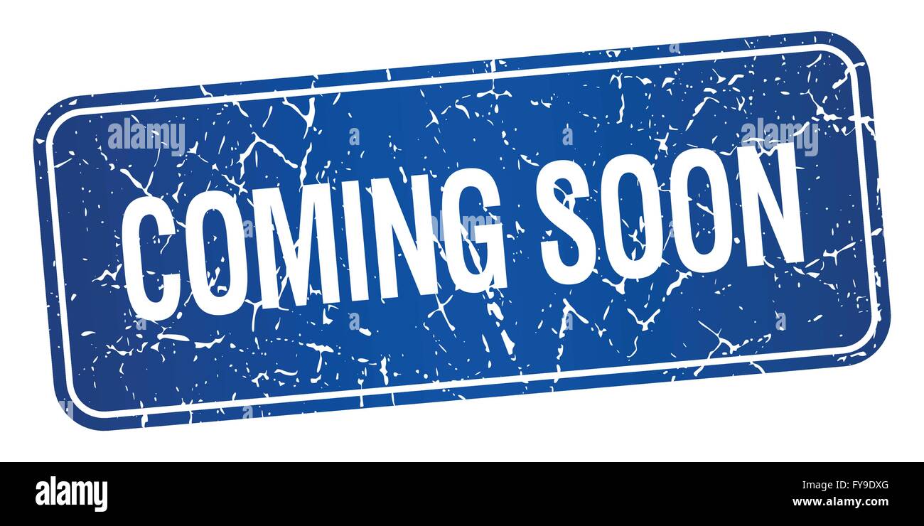 coming soon blue square grunge textured isolated stamp Stock Vector ...