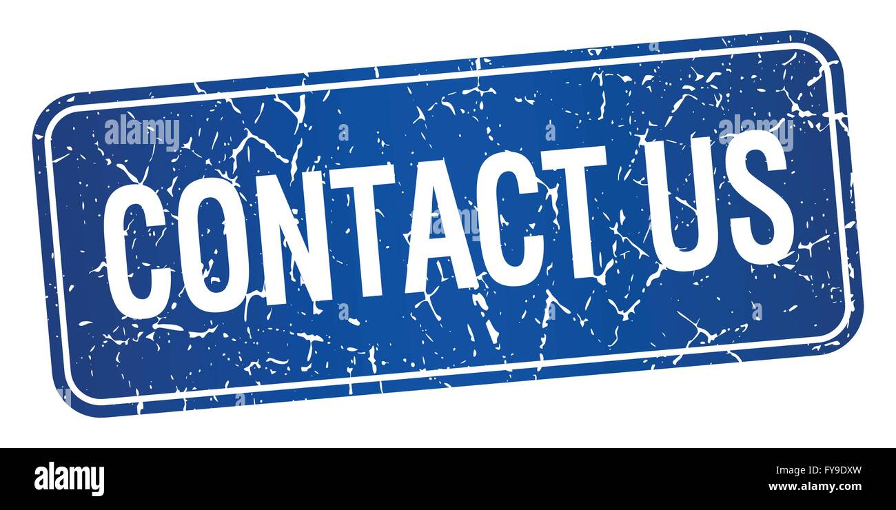 contact us blue square grunge textured isolated stamp Stock Vector ...