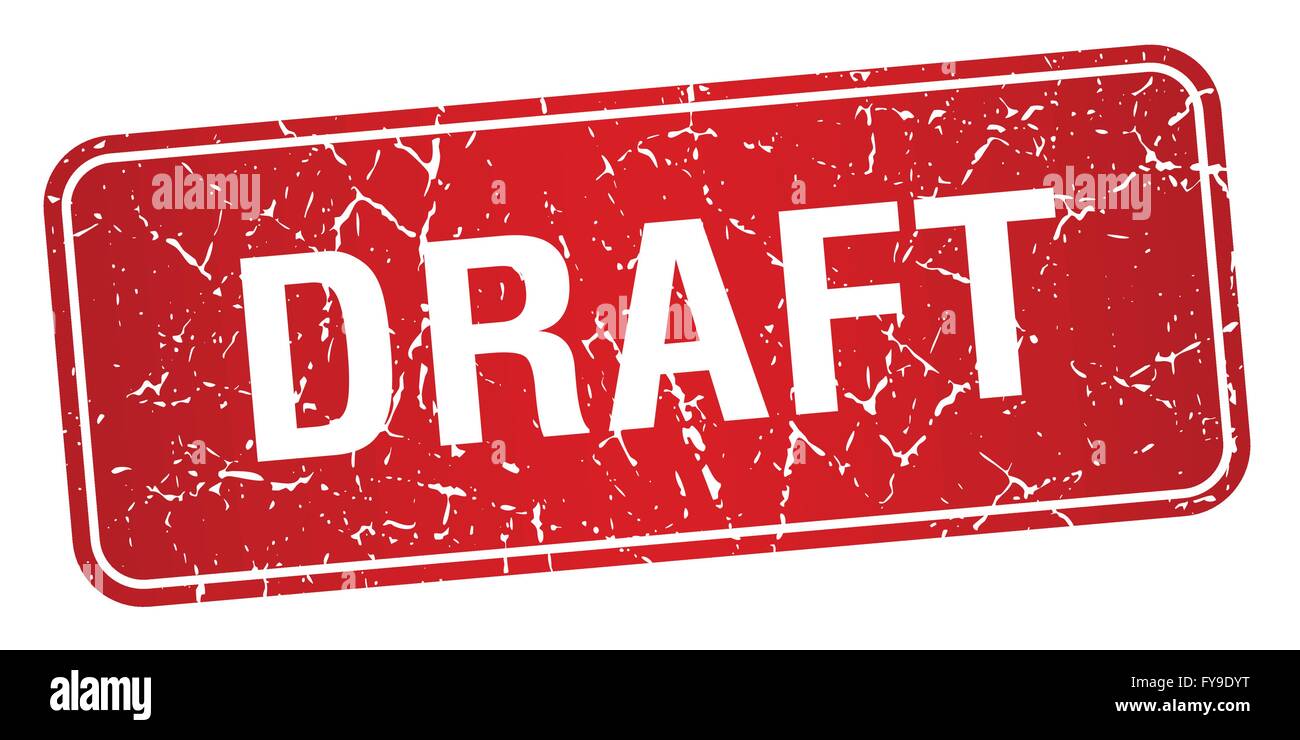 draft red square grunge textured isolated stamp Stock Vector Image ...