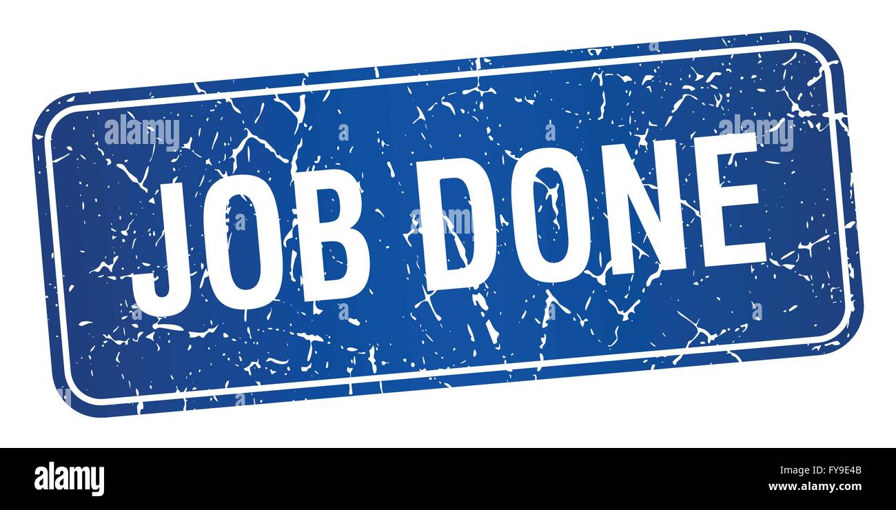 job done blue square grunge textured isolated stamp Stock Vector Image ...