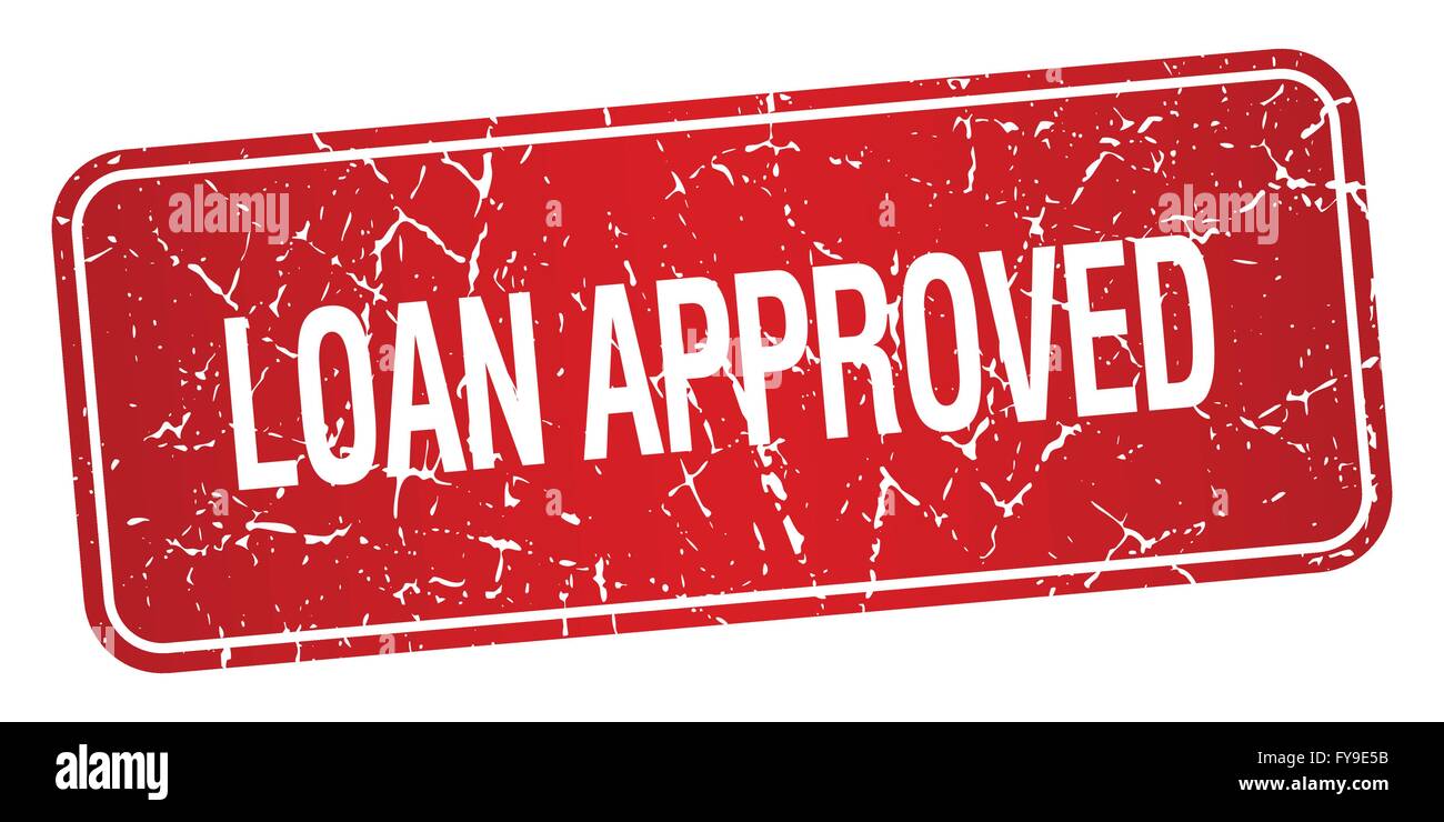 loan approved red square grunge textured isolated stamp Stock Vector ...