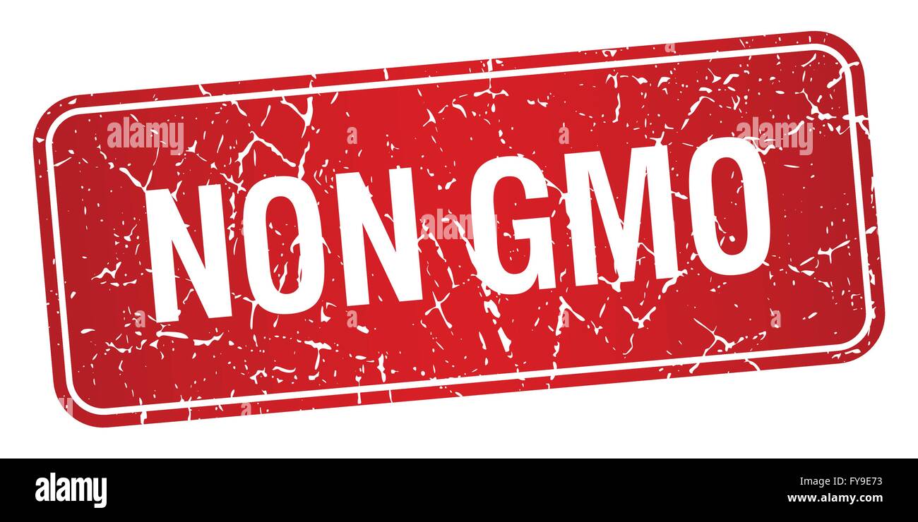 non gmo red square grunge textured isolated stamp Stock Vector Image ...