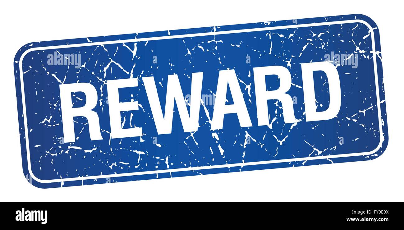reward blue square grunge textured isolated stamp Stock Vector Image ...