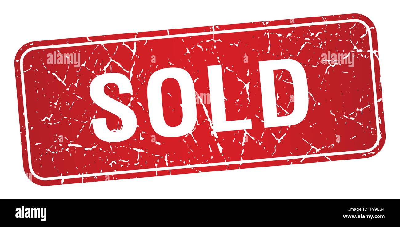 sold red square grunge textured isolated stamp Stock Vector Image & Art ...