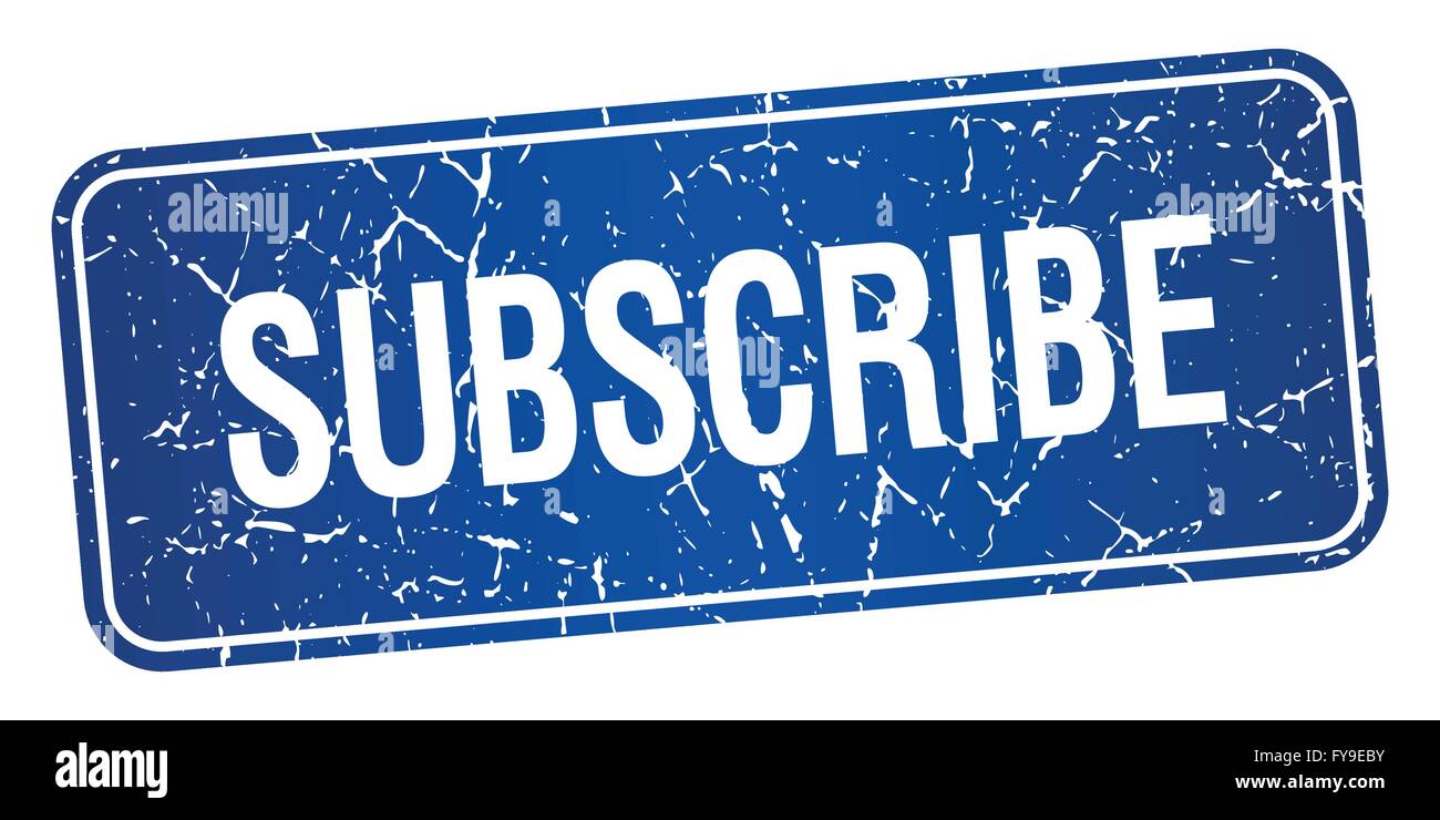 subscribe blue square grunge textured isolated stamp Stock Vector Image ...