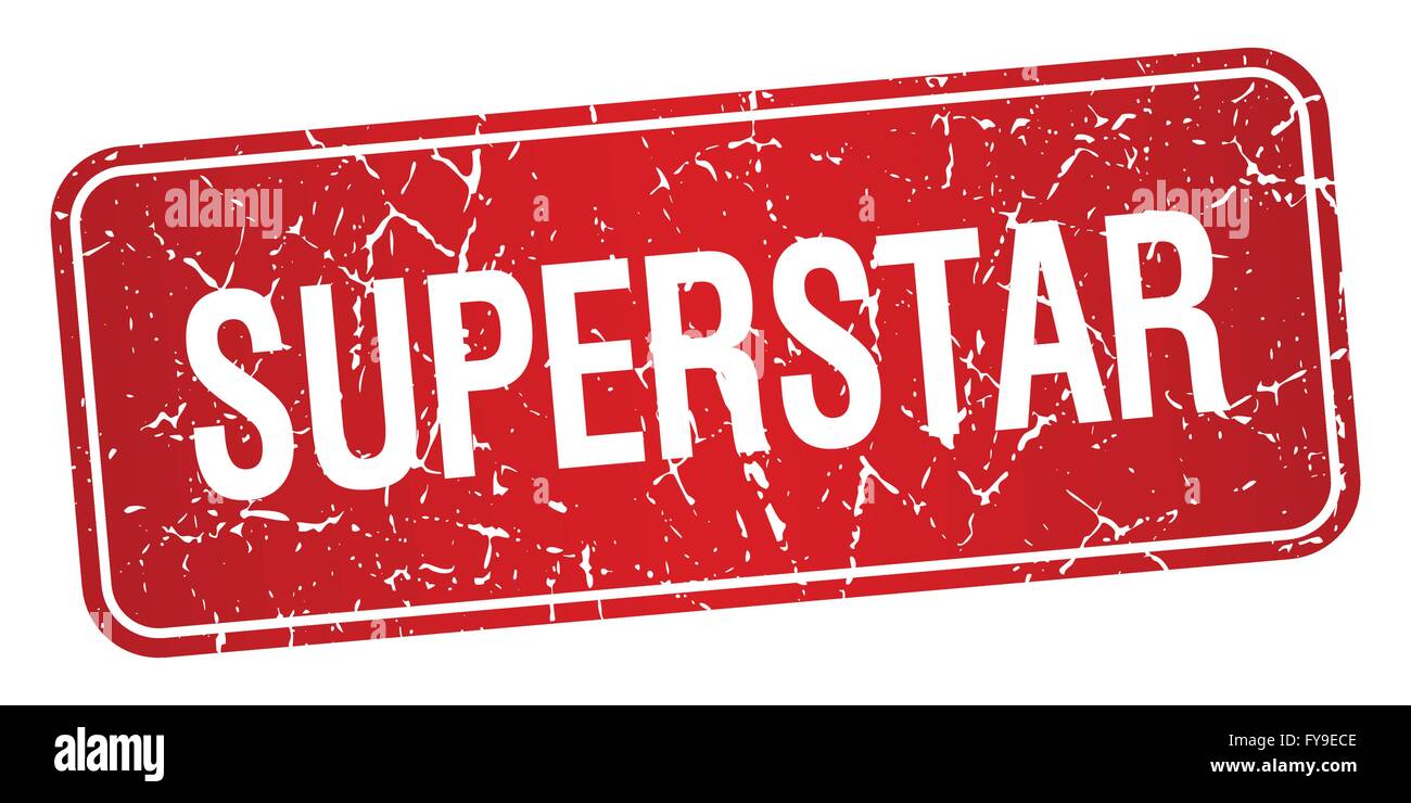 superstar red square grunge textured isolated stamp Stock Vector Image ...