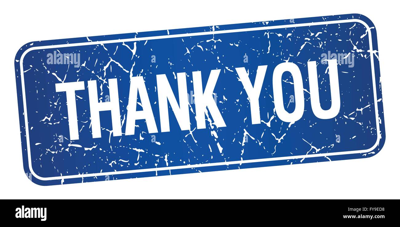 thank you blue square grunge textured isolated stamp Stock Vector Image ...