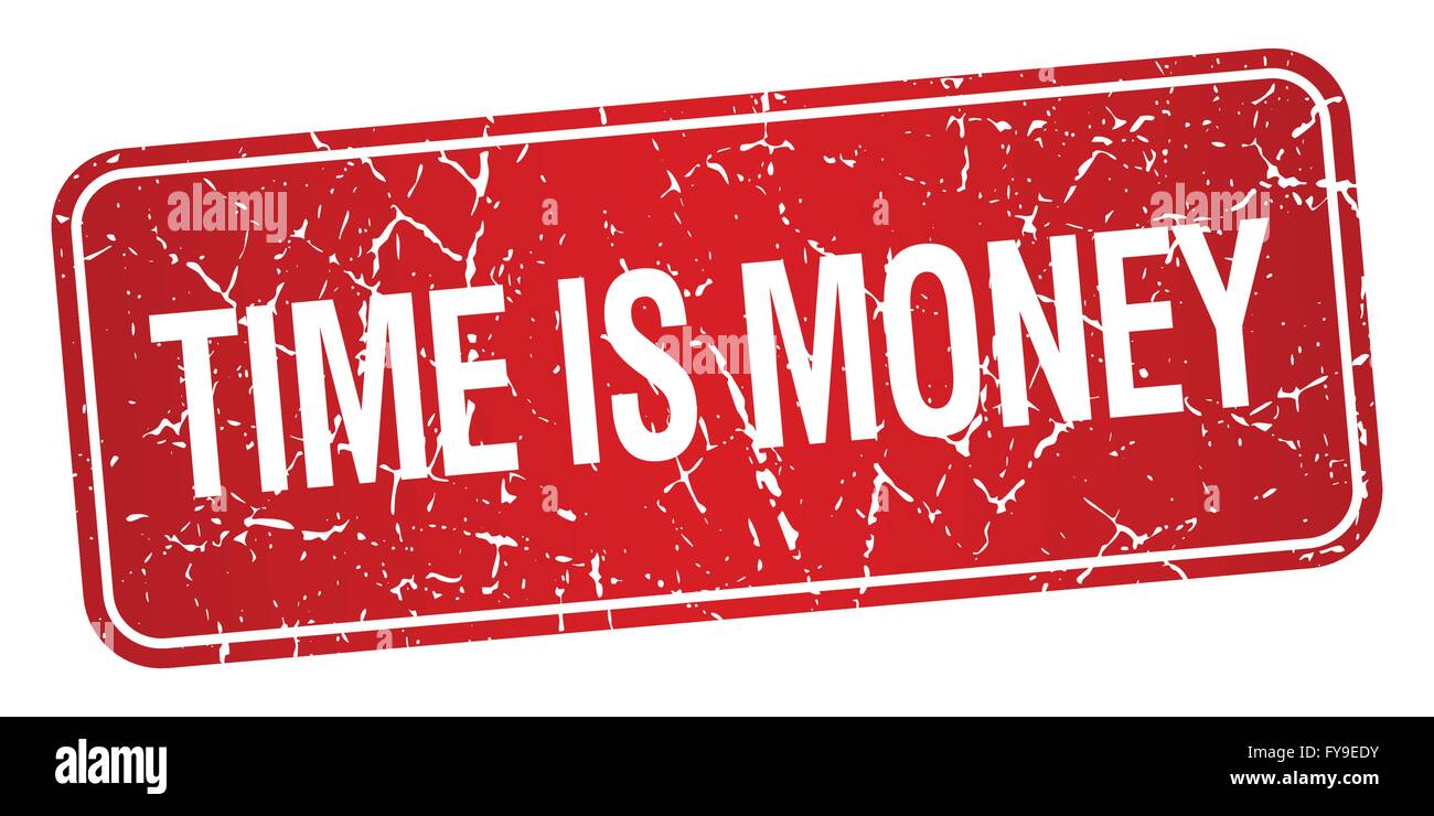 time is money red square grunge textured isolated stamp Stock Vector ...