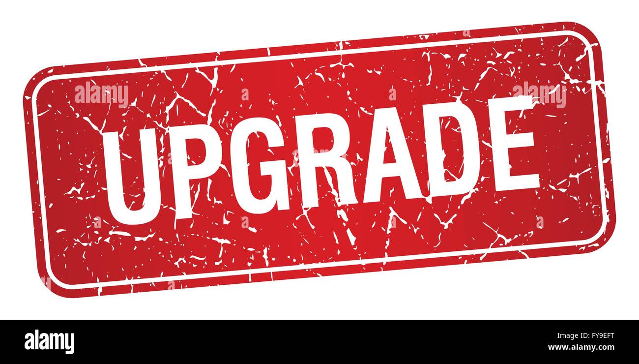 upgrade red square grunge textured isolated stamp Stock Vector Image ...