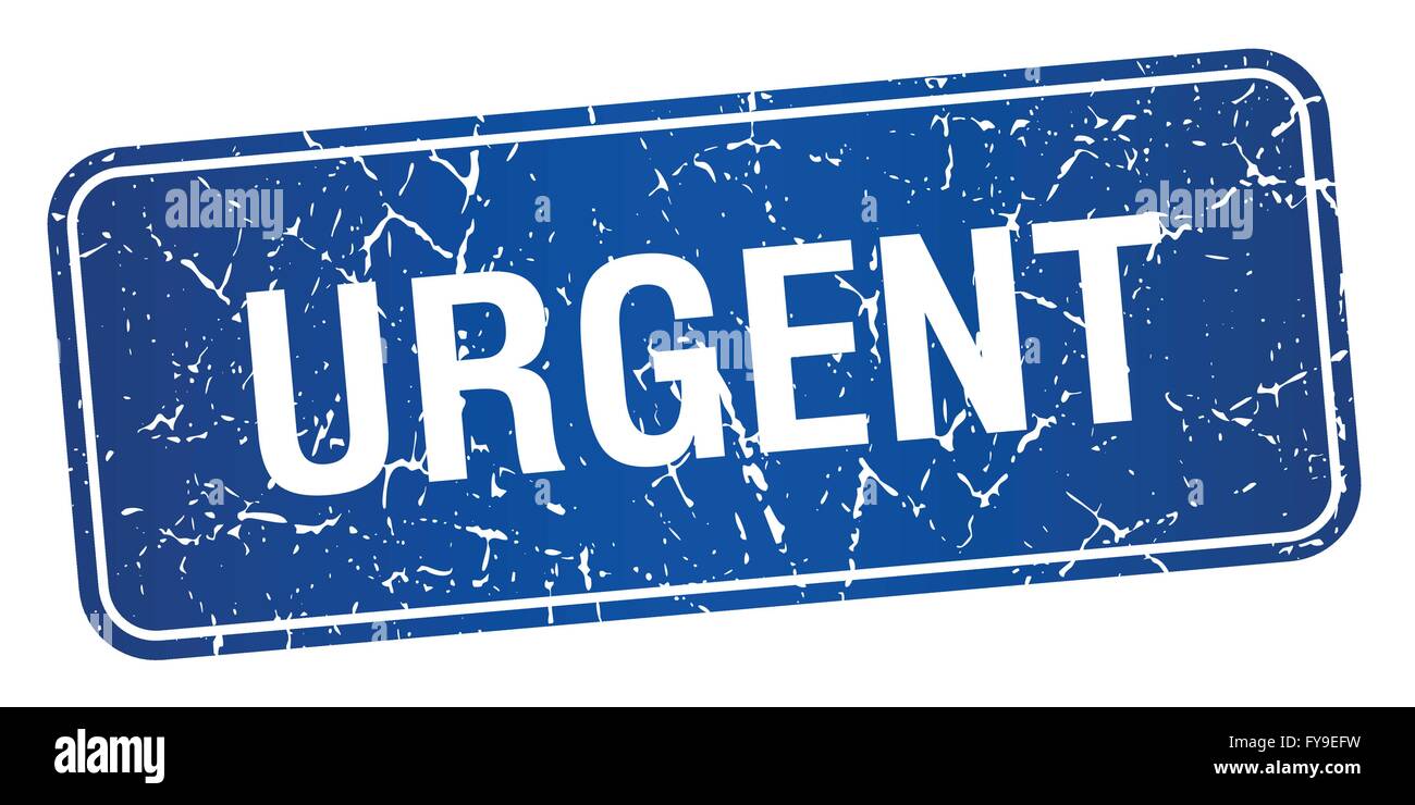 urgent blue square grunge textured isolated stamp Stock Vector Image ...