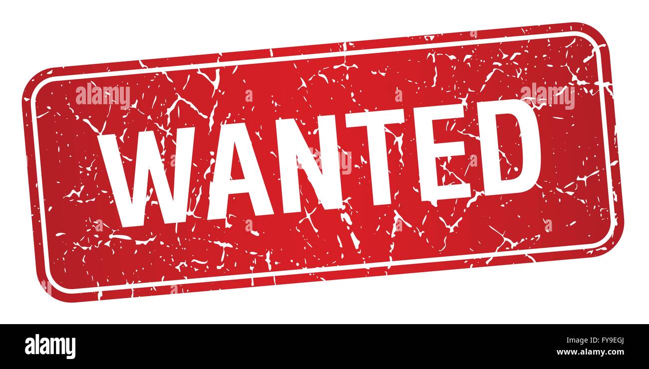 wanted red square grunge textured isolated stamp Stock Vector Image ...