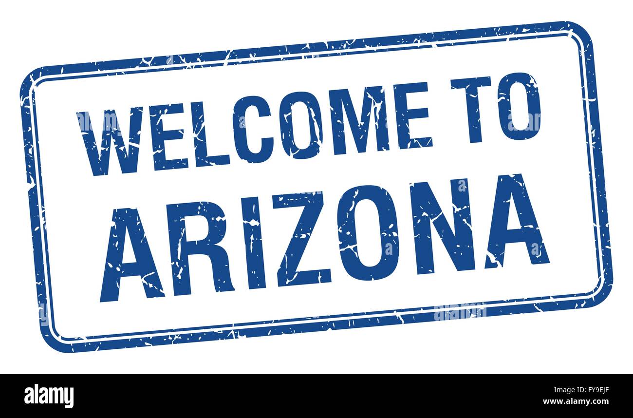 Arizona welcome blue vintage Stock Vector Images - Alamy
