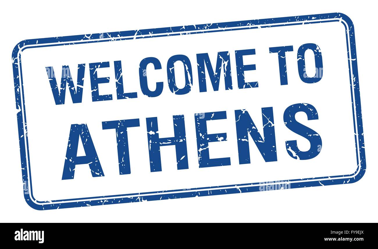 Welcome athens stamp Cut Out Stock Images & Pictures - Alamy