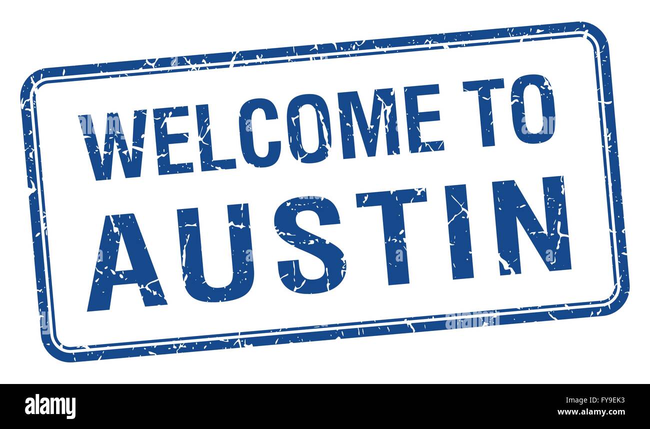 Austin welcome blue vintage hi-res stock photography and images - Alamy