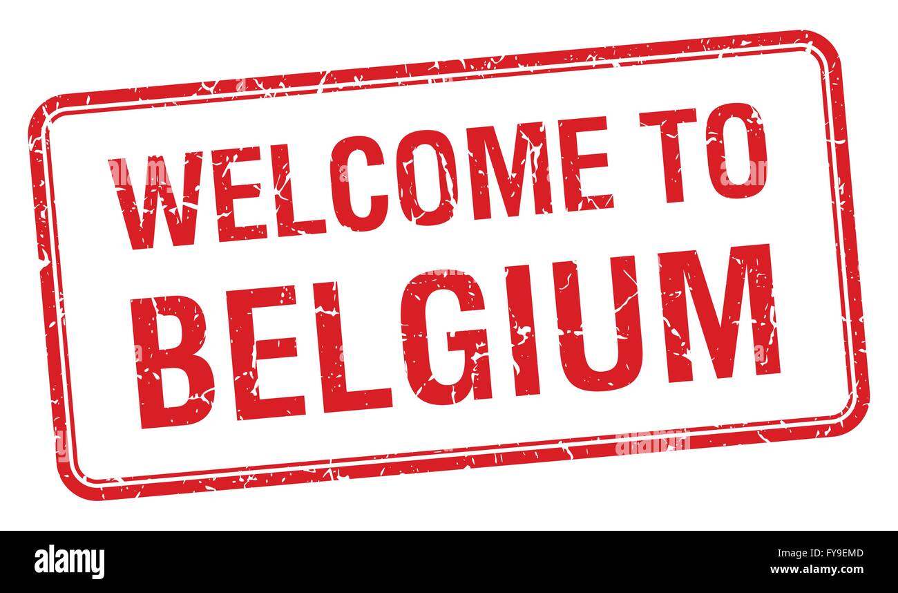 Belgium red square stamp hi-res stock photography and images - Alamy
