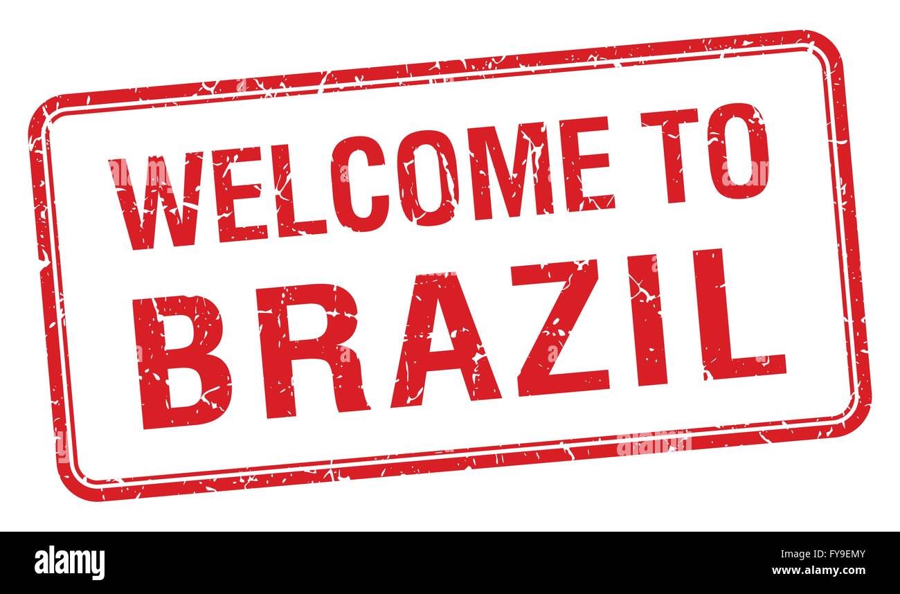 welcome to Brazil red grunge square stamp Stock Vector Image & Art - Alamy