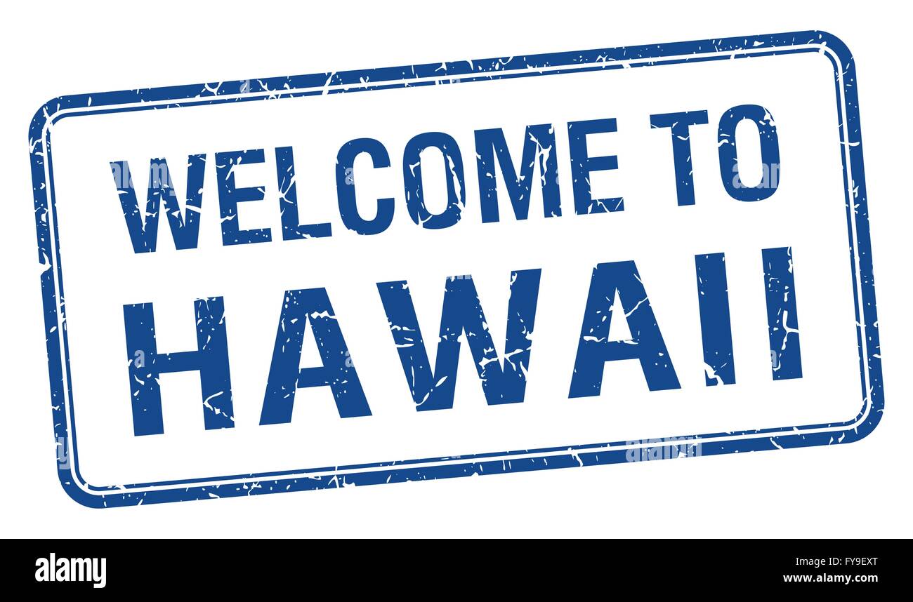 welcome to Hawaii blue grunge square stamp Stock Vector Image & Art - Alamy