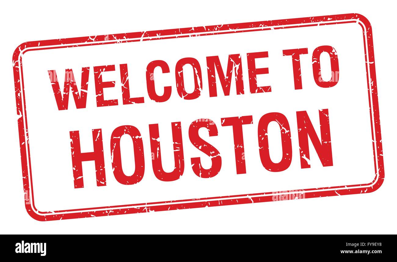 welcome to Houston red grunge square stamp Stock Vector Image & Art - Alamy