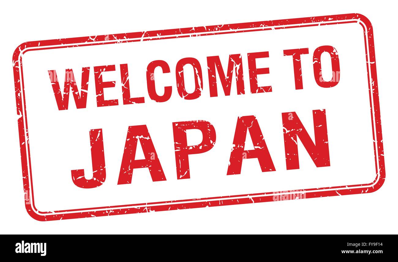 welcome to Japan red grunge square stamp Stock Vector Image & Art - Alamy