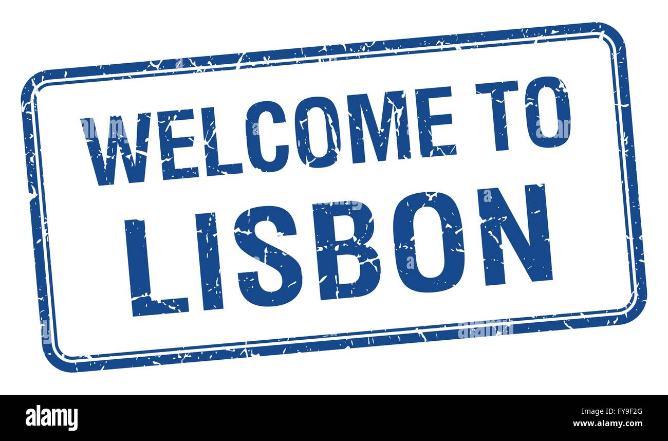 welcome to Lisbon blue grunge square stamp Stock Vector Image & Art - Alamy