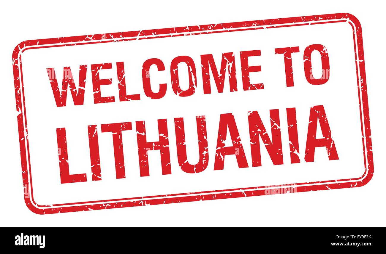 welcome to Lithuania red grunge square stamp Stock Vector Image & Art ...