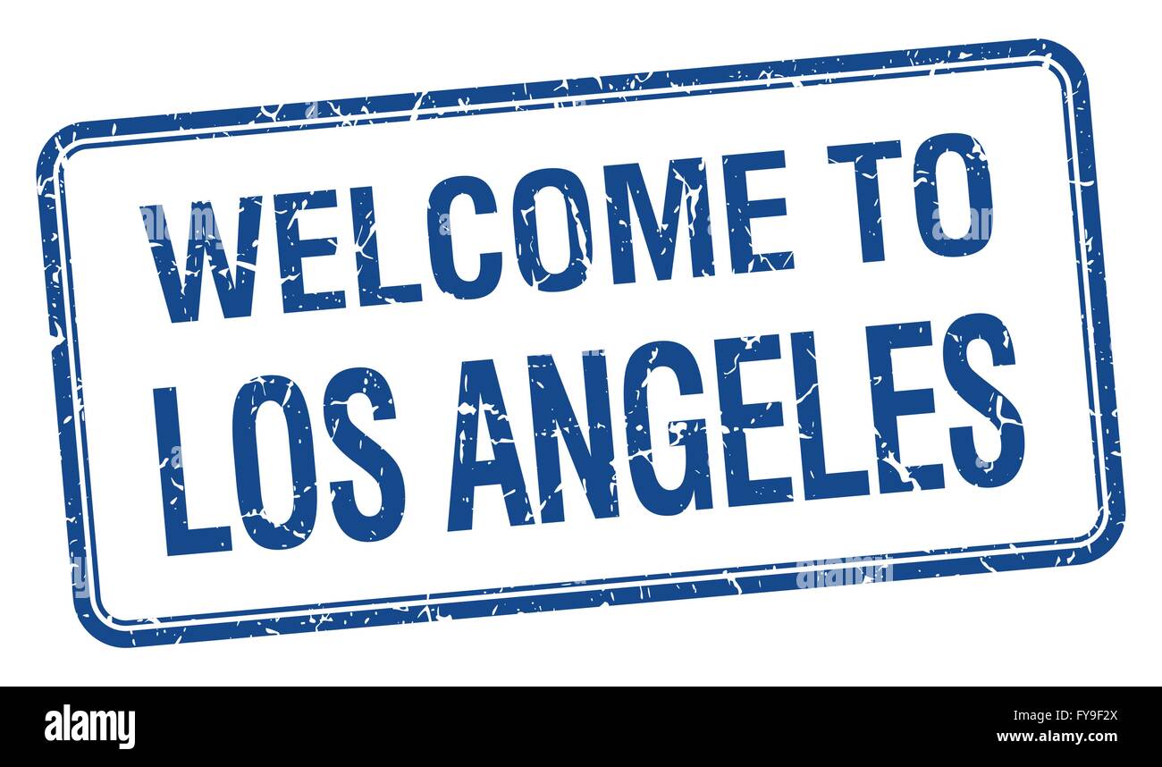 welcome to Los Angeles blue grunge square stamp Stock Vector Image ...