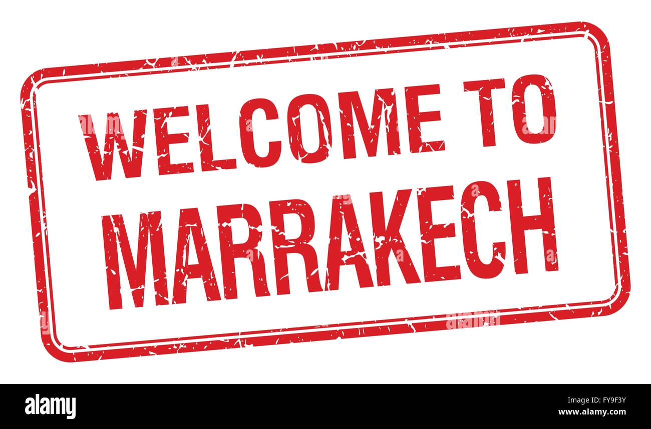 welcome to Marrakech red grunge square stamp Stock Vector Image & Art ...