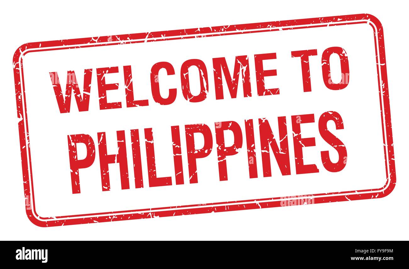 welcome to Philippines red grunge square stamp Stock Vector Image & Art ...