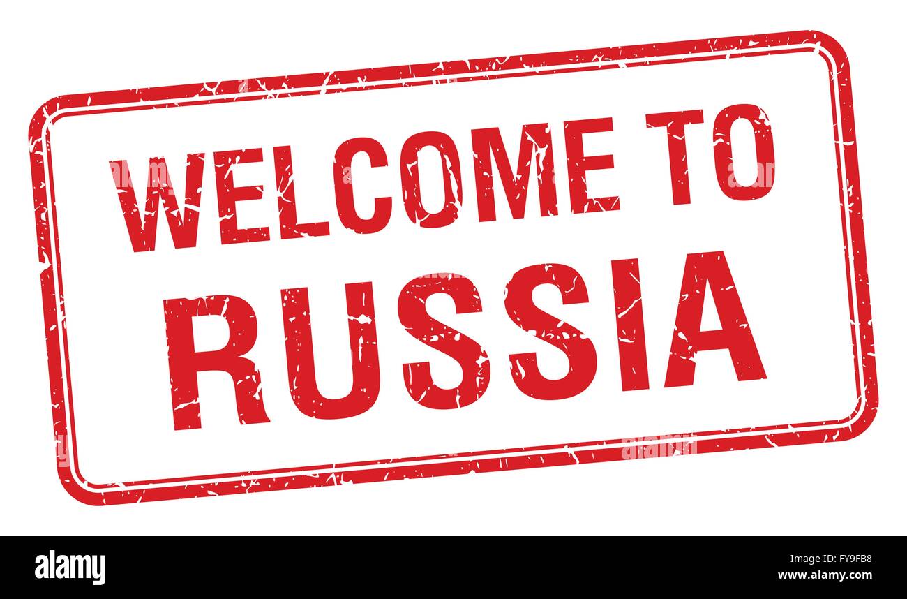 Welcome russia red stamp hi-res stock photography and images - Alamy