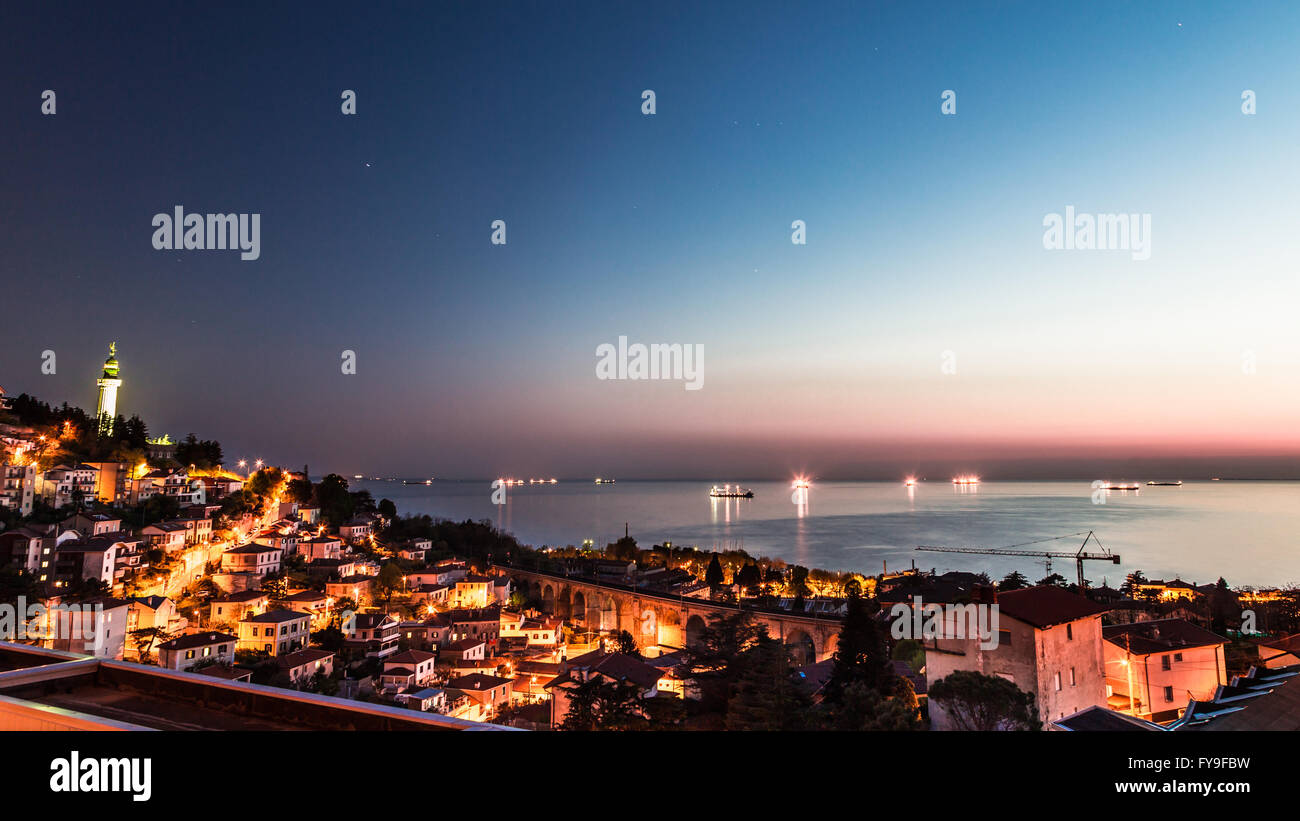 evening in the bay of Trieste Stock Photo - Alamy