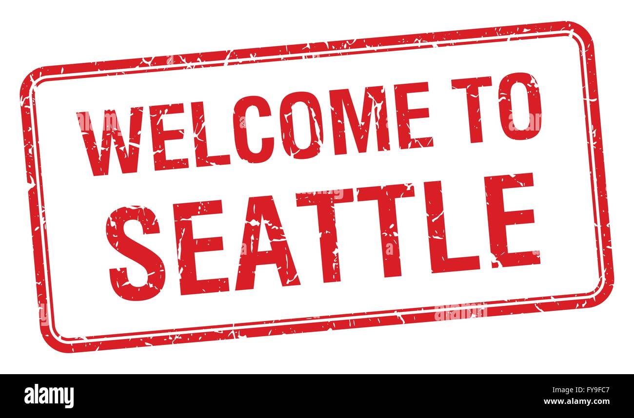 welcome to Seattle red grunge square stamp Stock Vector Image & Art - Alamy