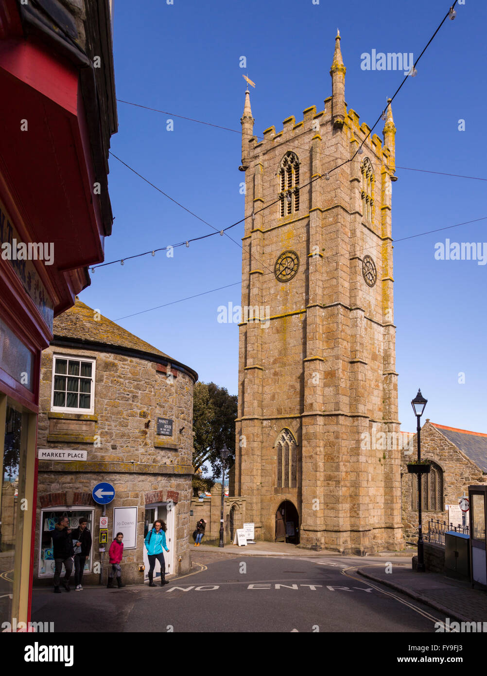 The Parish Church of St Ia the Virgin, St Ives Cornwall England UK GB ...