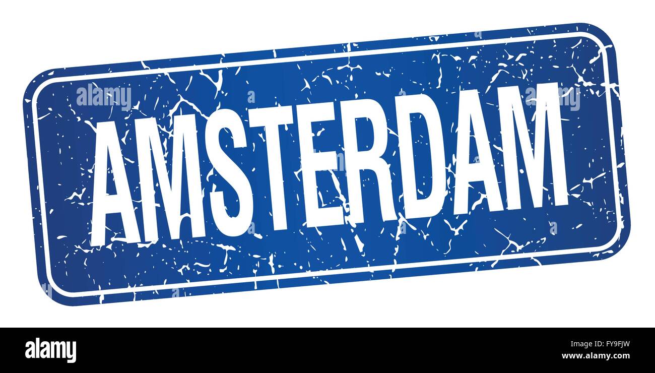 Amsterdam blue stamp isolated on white background Stock Vector Image ...