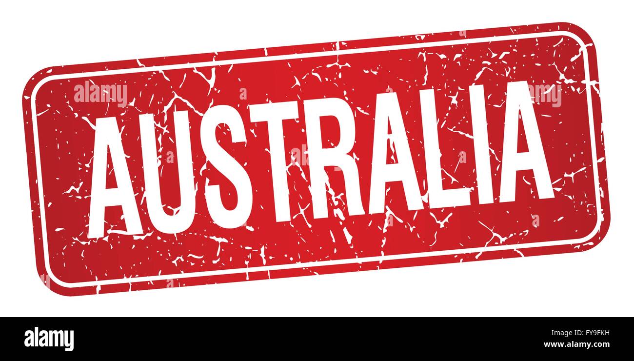 Australia red stamp isolated on white background Stock Vector Image ...