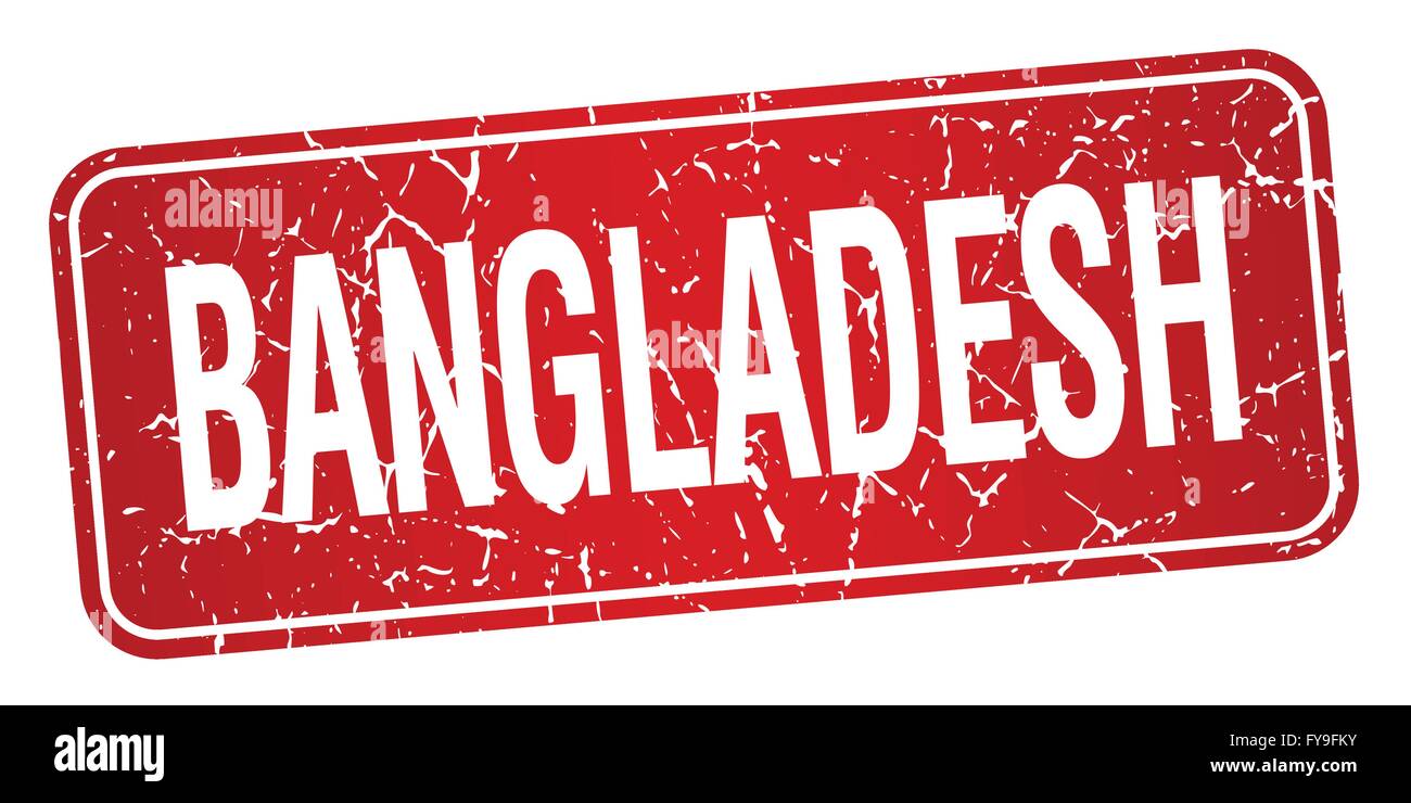 Bangladesh red stamp isolated on white background Stock Vector Image ...