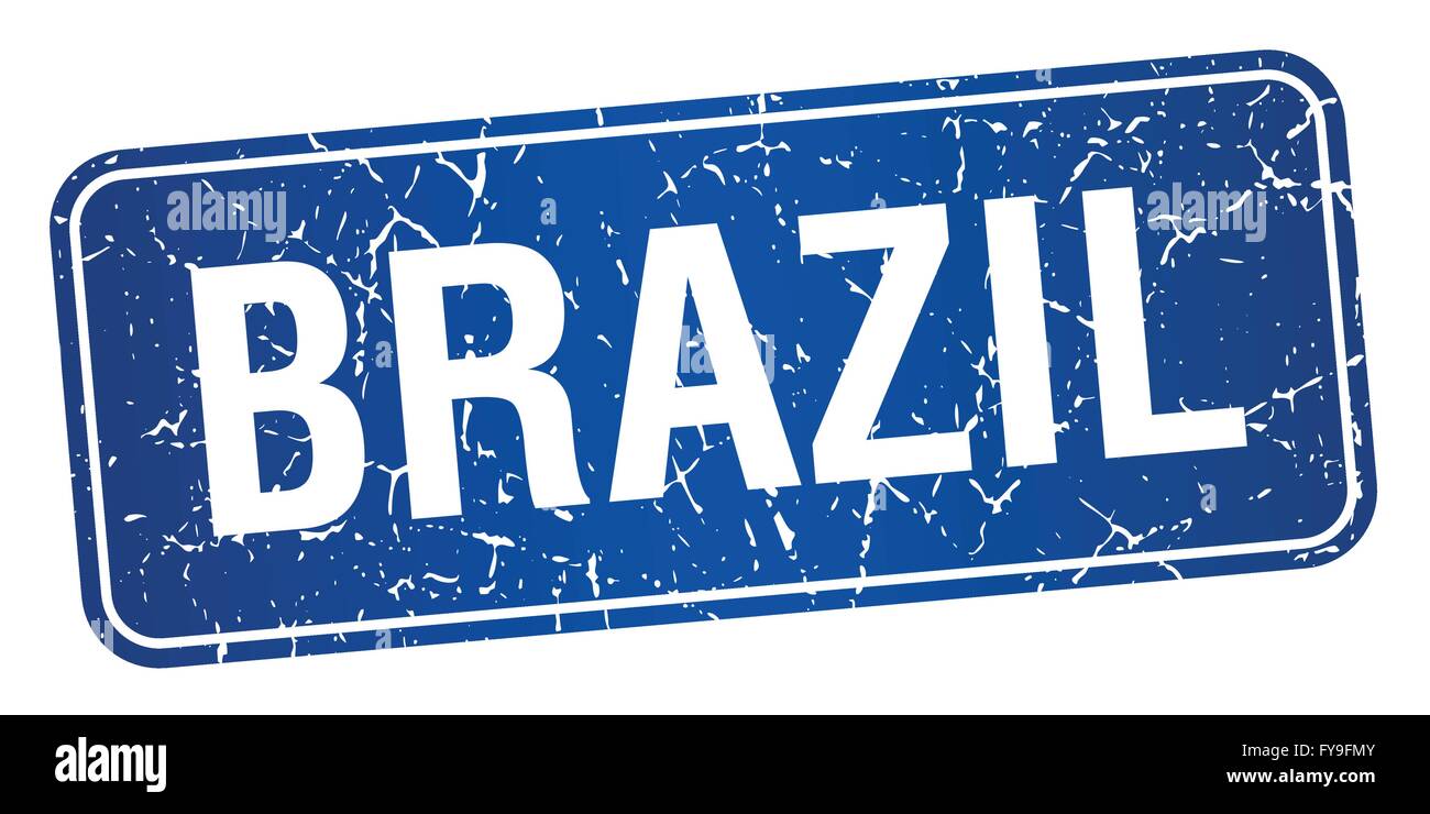 Brazil blue stamp isolated on white background Stock Vector Image & Art ...