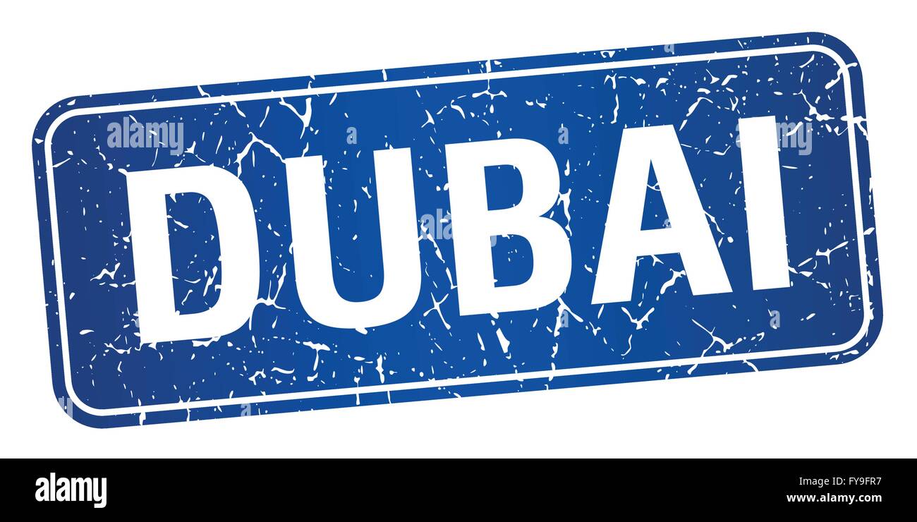 Dubai blue stamp isolated on white background Stock Vector Image & Art ...