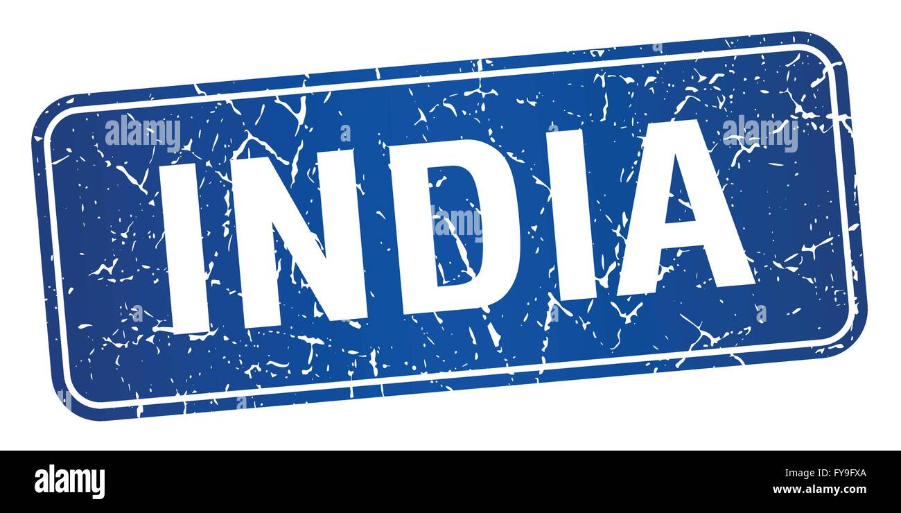 India blue stamp isolated on white background Stock Vector Image & Art ...