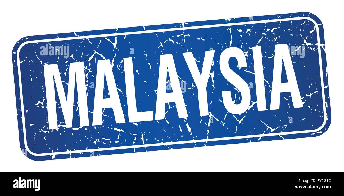 Malaysia blue stamp isolated on white background Stock Vector Image ...
