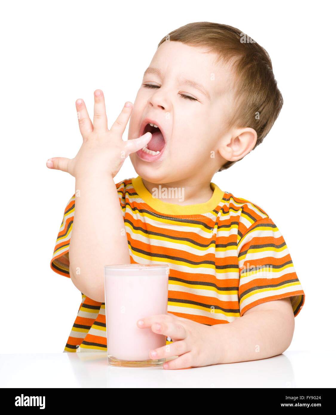 Boy licking finger hi-res stock photography and images - Alamy