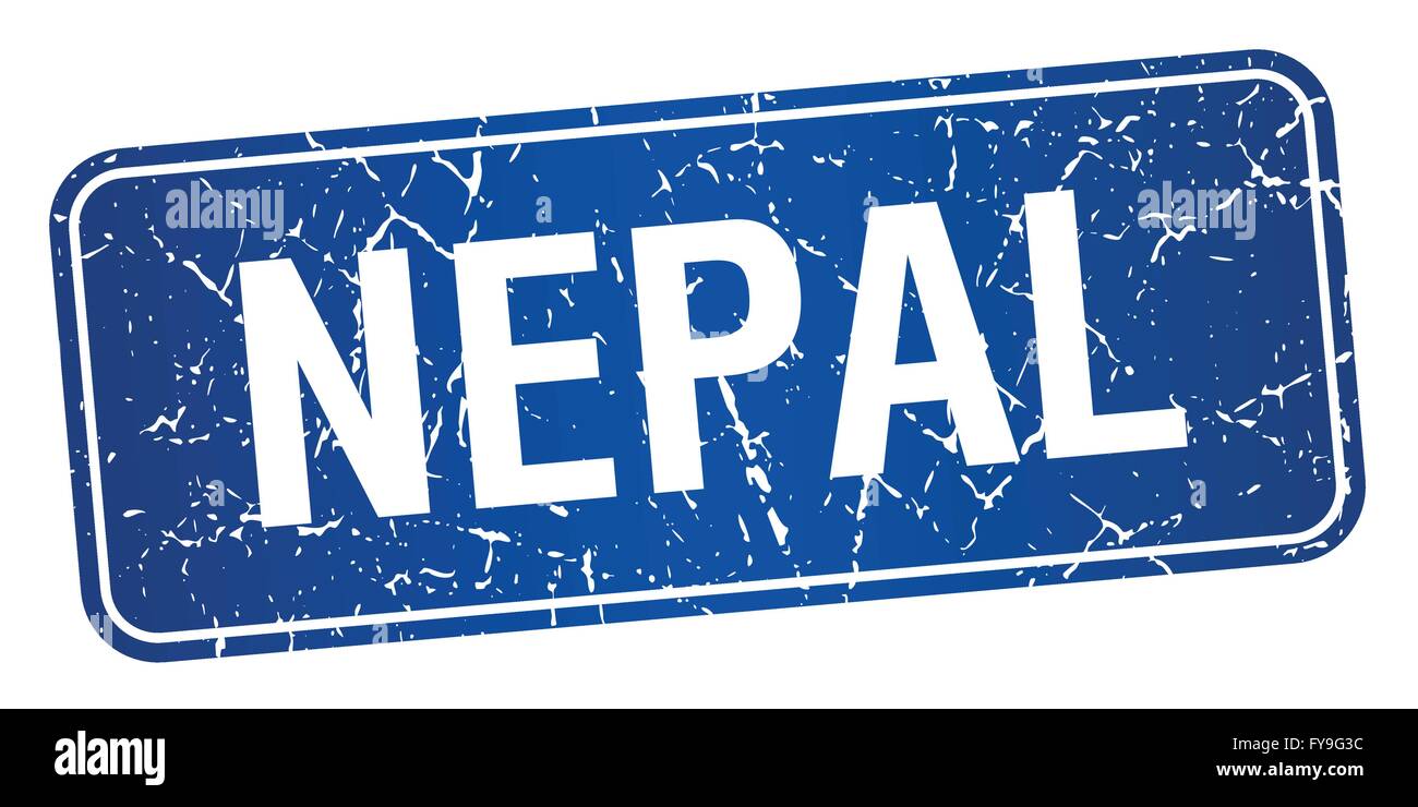 Nepal blue stamp isolated on white background Stock Vector Image & Art ...